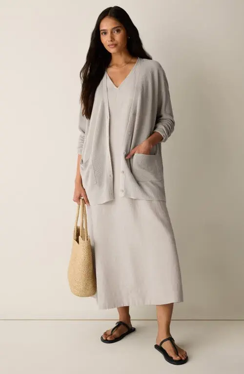 Eileen Fisher Organic Linen And Cotton Knit Cardigan