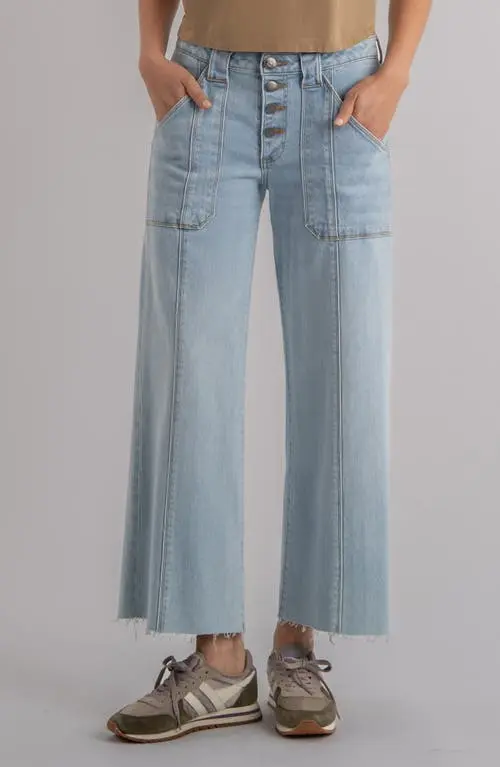 Kut From The Kloth Meg Raw Hem Wide Leg Jeans - Tone