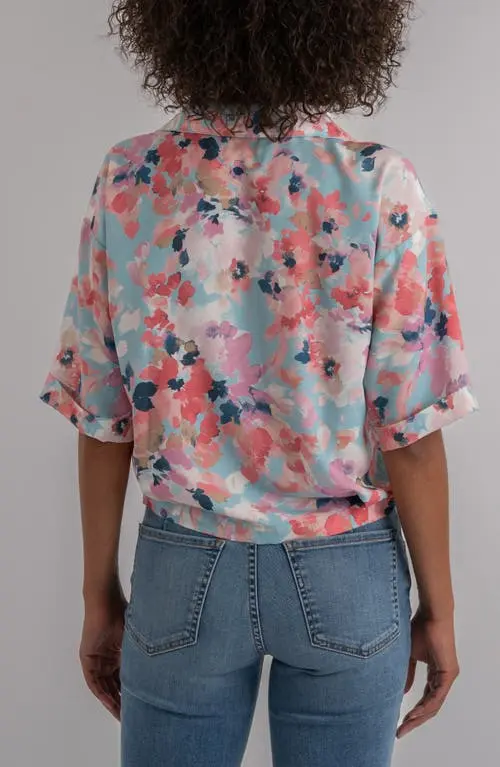 Kut From The Kloth Floral Print Short Sleeve Button-up Shirt