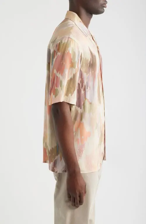 WAX LONDON Didcot Corrigated Floral Camp Shirt - Pastel Multi