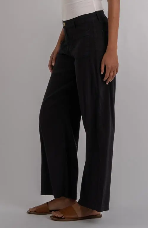Kut From The Kloth High Waist Wide Leg Linen Blend Pants - Black