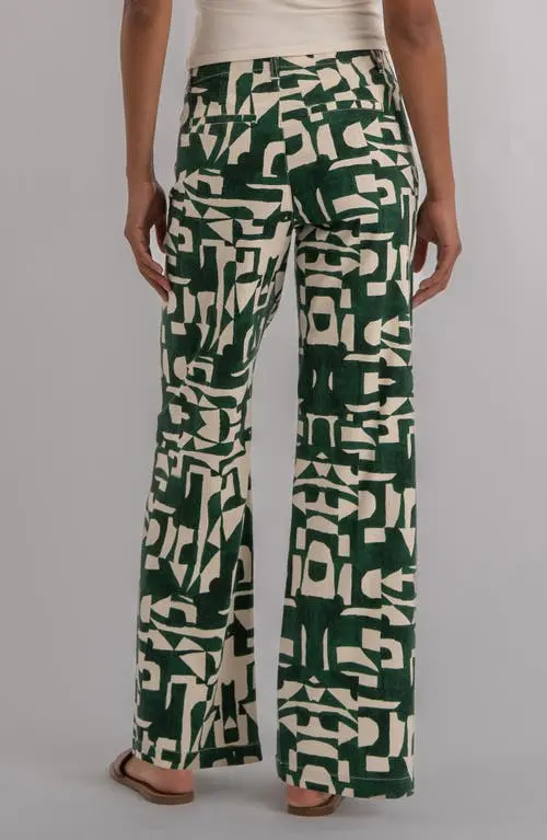 Kut From The Kloth Printed High-waist Wide-leg Pants - Forest Olive