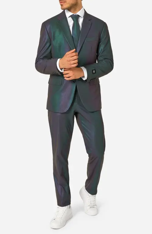 Opposuits Reflective Perspective Iridescent Slim Fit Two-piece Suit & Tie Set