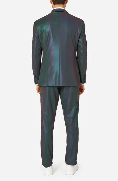 Opposuits Reflective Perspective Iridescent Slim Fit Two-piece Suit & Tie Set