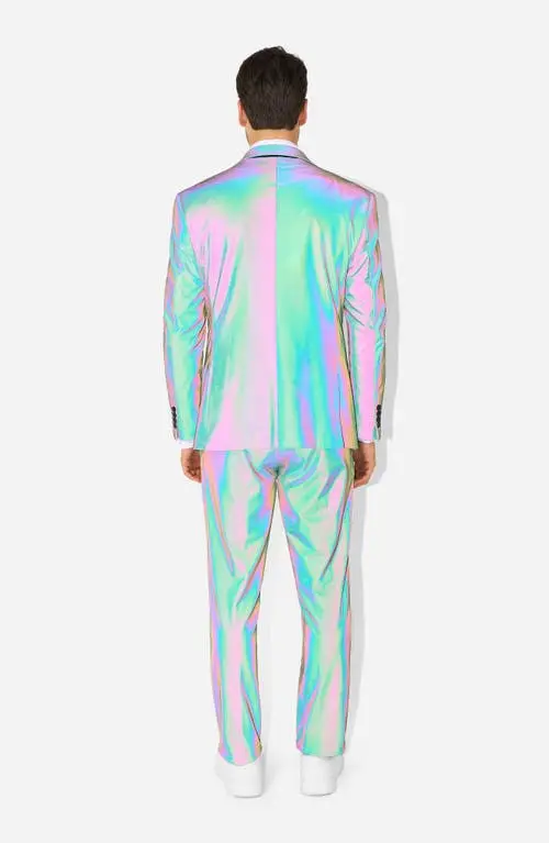 Opposuits Reflective Perspective Iridescent Slim Fit Two-piece Suit & Tie Set
