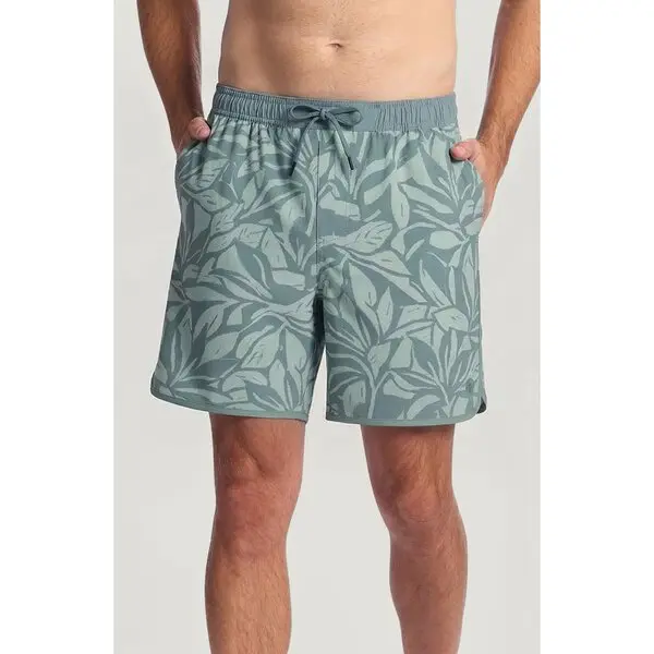 FREE FLY Downshore Swim Trunks - Canopy Print Stormy Sea
