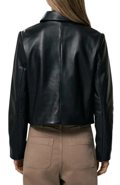 REISS Drew Leather Jacket - Black