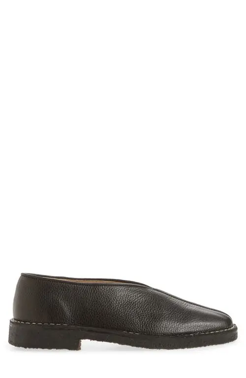 LEMAIRE Piped Crepe Slipper Loafer - Black