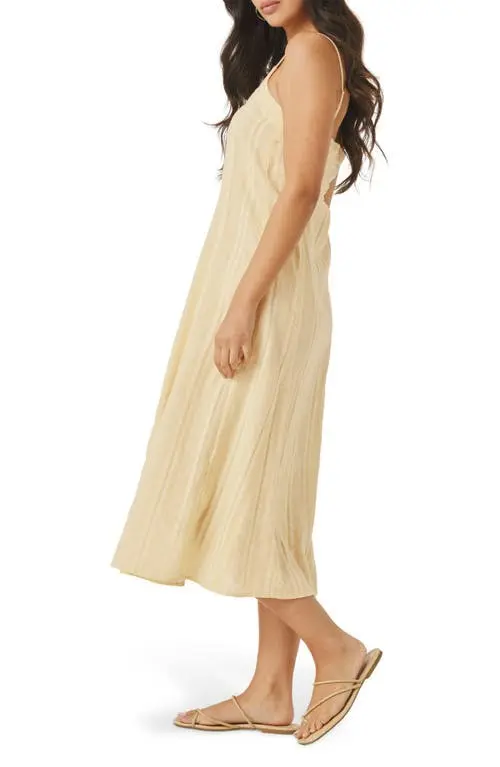 Splendid Meadow Embroidered Cotton Midi Sundress - Honeysuckle Beige