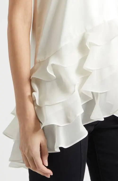 Cinq À Sept Cabrina Silk Ruffle Top