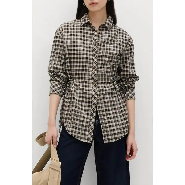 M&s Drawstring Waist Cotton Shirt