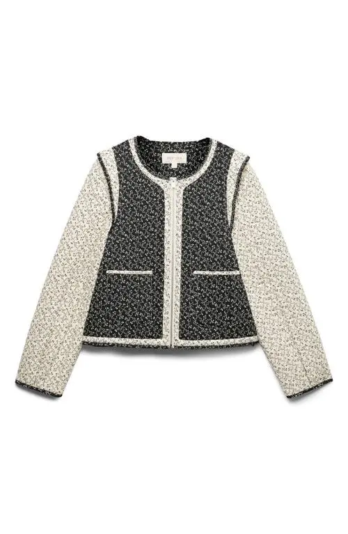 PER UNA BY M&S Mono Print Quilted Crop Jacket