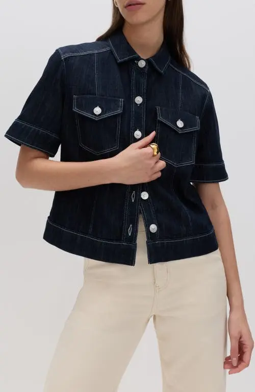 M&s Denim Short Sleeve Shirt