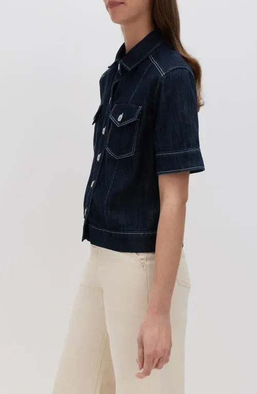 M&s Denim Short Sleeve Shirt