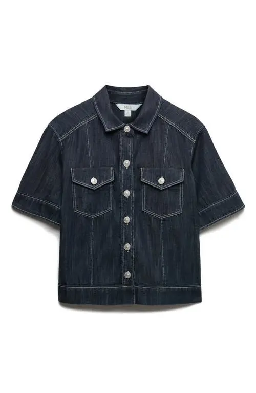 M&s Denim Short Sleeve Shirt