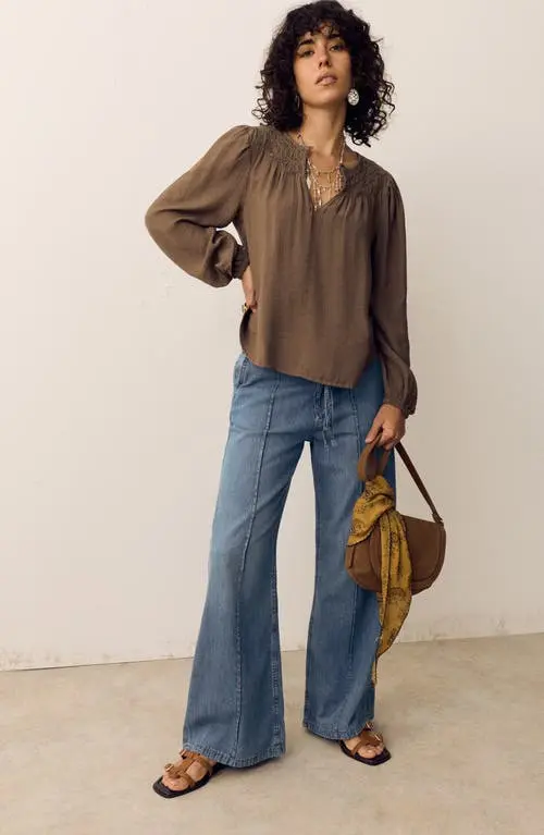 PER UNA BY M&S Floppy Pintuck Wide Leg Jeans