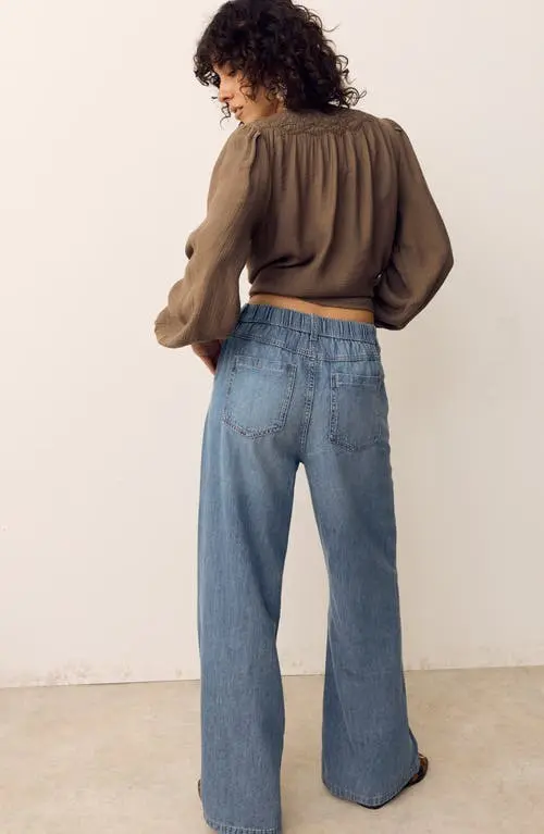 PER UNA BY M&S Floppy Pintuck Wide Leg Jeans