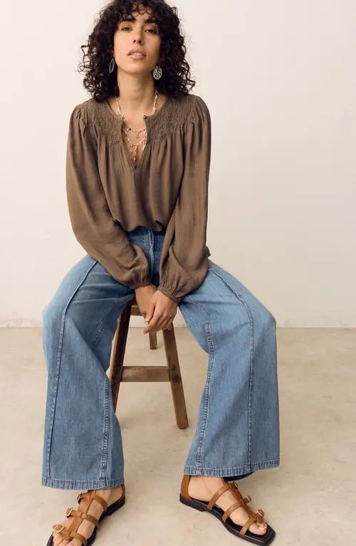 PER UNA BY M&S Floppy Pintuck Wide Leg Jeans