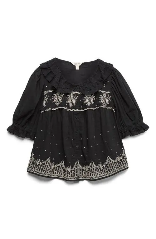 PER UNA BY M&S Embroidered Lace Collar Crop Top