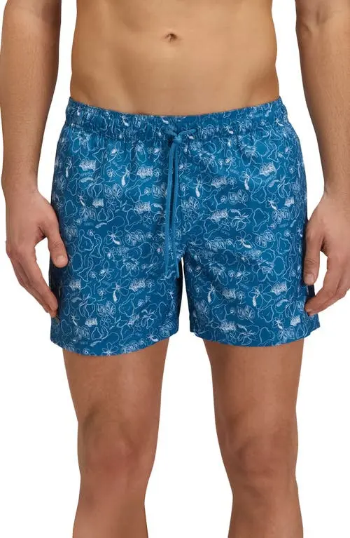 Sundek Printed Swim Trunks - Fjord Blue