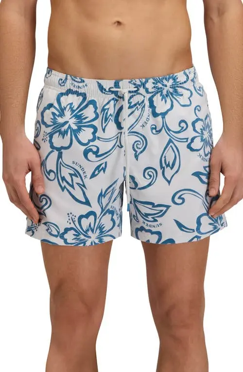 Sundek Printed Swim Trunks - Ghost