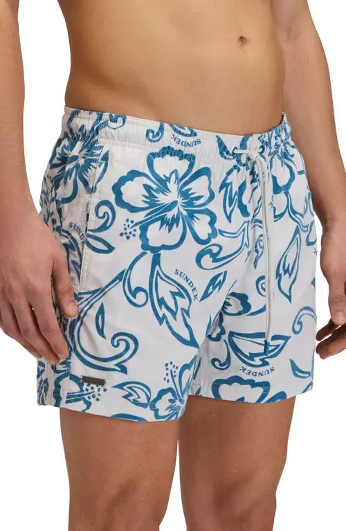 Sundek Printed Swim Trunks - Ghost