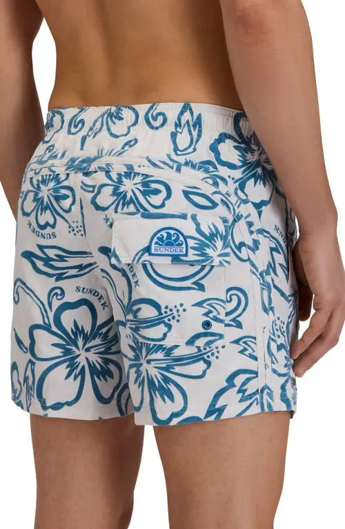 Sundek Printed Swim Trunks - Ghost