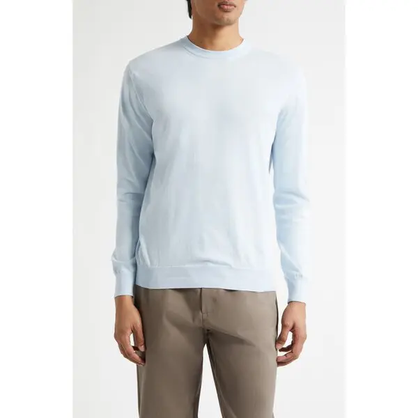 Sunspel Lightweight Cotton Crewneck Sweater - Pastel Blue26