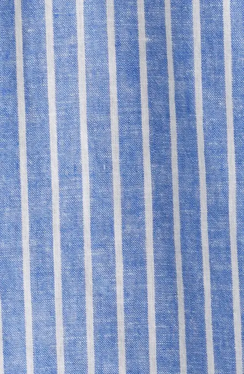 CORRIDOR Stripe Linen & Cotton Camp Shirt - Blue