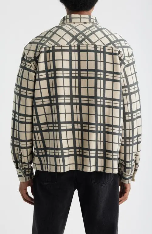 BRAIN DEAD Plaid Cotton French Terry Button-up Shirt