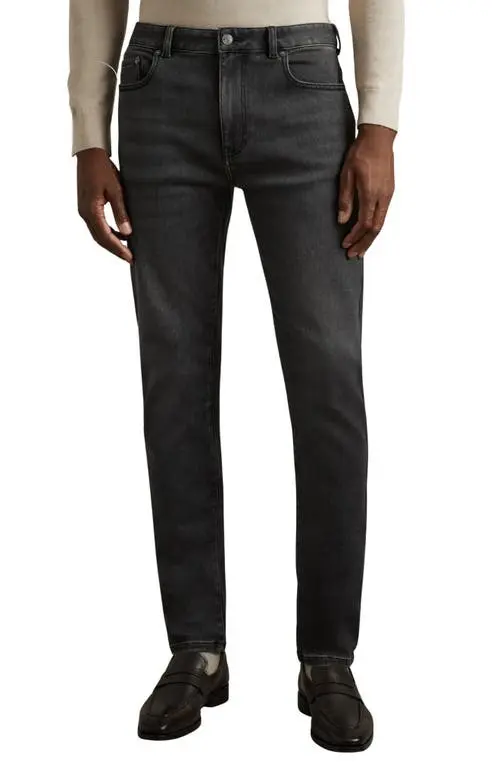 REISS Maddison Slim Straight Leg Jeans - Washed Black