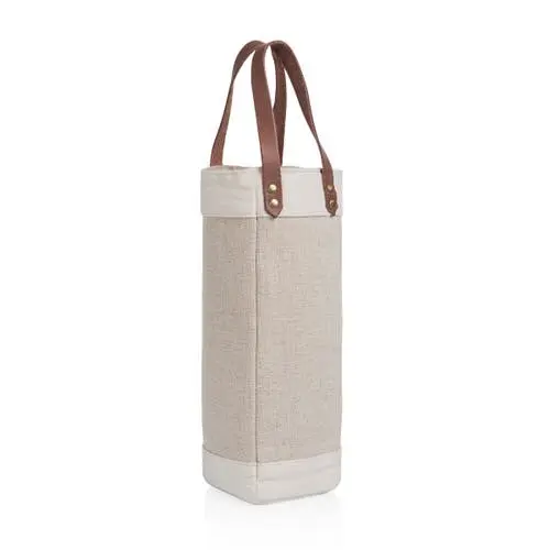 Legacy Pinot Jute Single Bottle Insulated Wine Tote