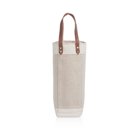 Legacy Pinot Jute Single Bottle Insulated Wine Tote