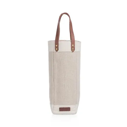 Legacy Pinot Jute Single Bottle Insulated Wine Tote