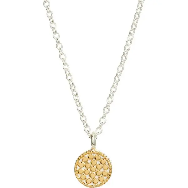 Anna Beck Reversible Mini Circle Pendant Necklace - Gold/silver