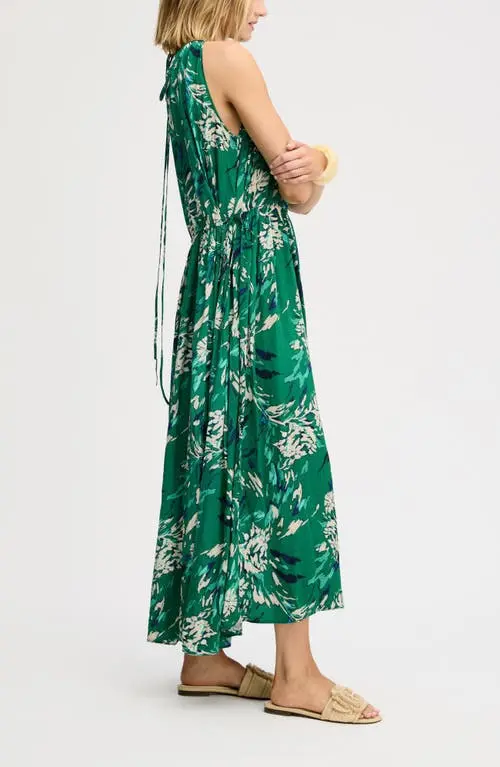 Sam Edelman Printed Sleeveless Maxi Dress With Side Ties