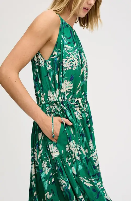 Sam Edelman Printed Sleeveless Maxi Dress With Side Ties