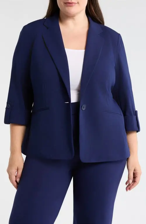 Anne Klein Roll-tab Sleeve Jacket - Distant Mountain