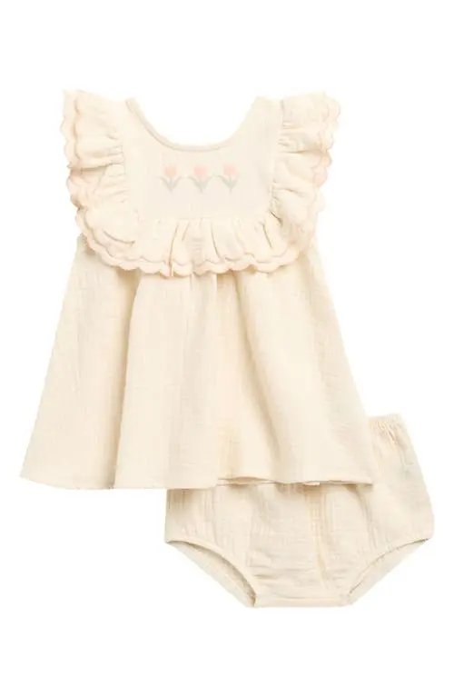 QUINCY MAE Lulu Organic Cotton Dress With Bloomers - Natural
