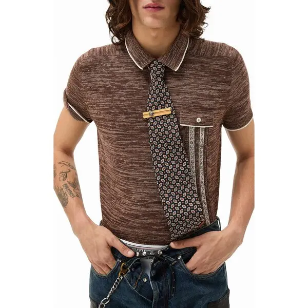 Versace Greca Silk Polo-sweater