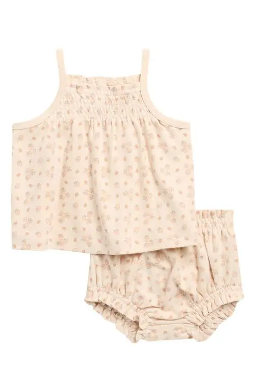 QUINCY MAE Smocked Tank & Bloomers Set - Ecru