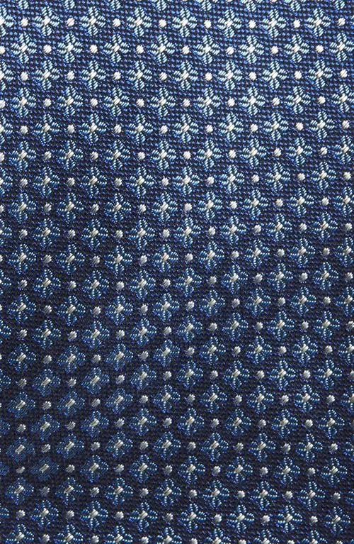 Canali Floral Silk Neck Tie - Bright Blue