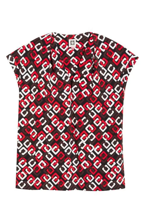 Anne Klein Printed V-neck Top