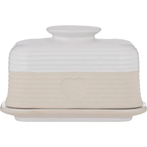 MASON CASH Rustic Charm Butter Dish - Beige