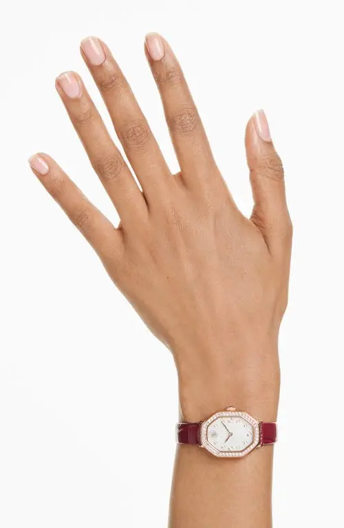 SWAROVSKI Dextera Mother-of-pearl Leather Strap Watch
