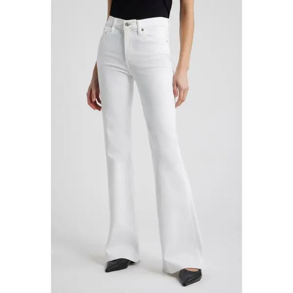 FRAME The Icon High Waist Flare Jeans - White