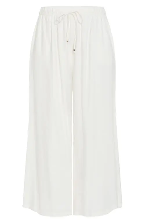 City Chic Holly Wide Leg Linen Blend Drawstring Pants