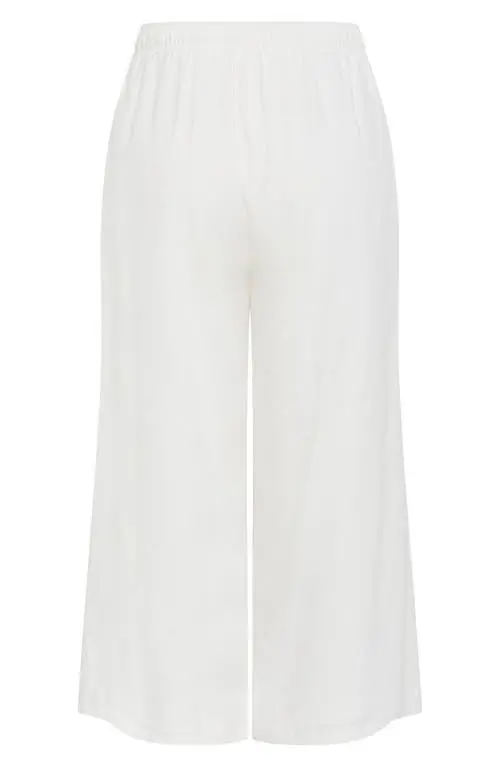 City Chic Holly Wide Leg Linen Blend Drawstring Pants