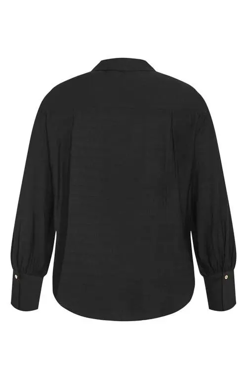 City Chic Rosabella Tie Hem Shirt - Black