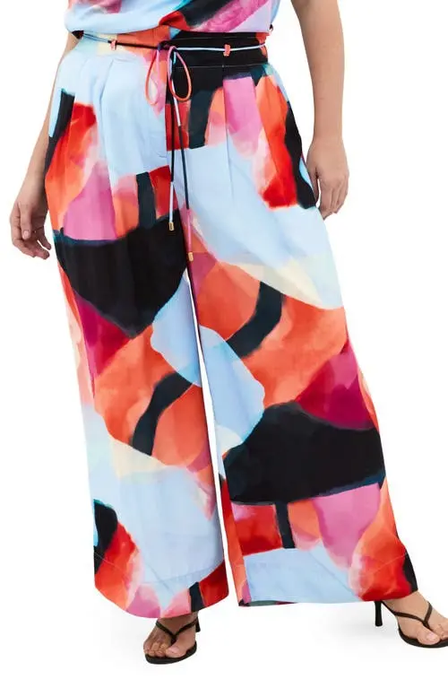 City Chic Shania Paperbag Waist Wide Leg Pants - Aspect